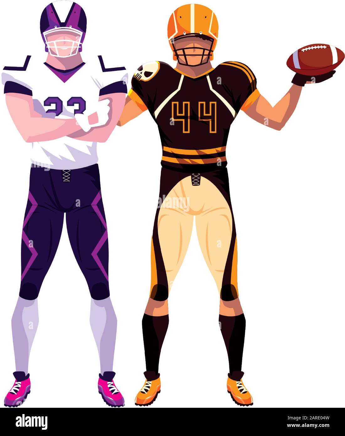 men players american football on white background vector illustration ...