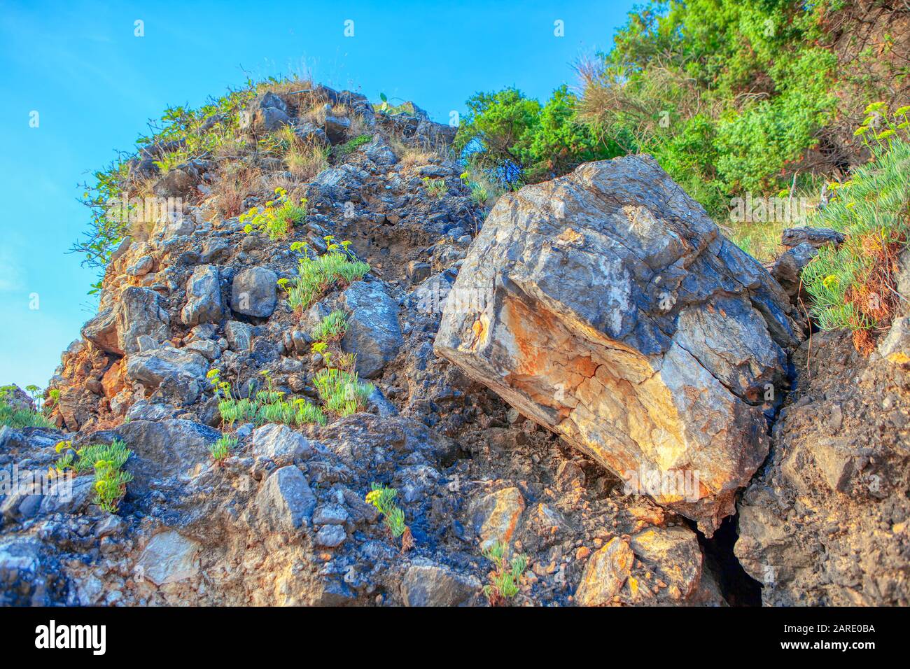 Rockfall destruction hi-res stock photography and images - Alamy