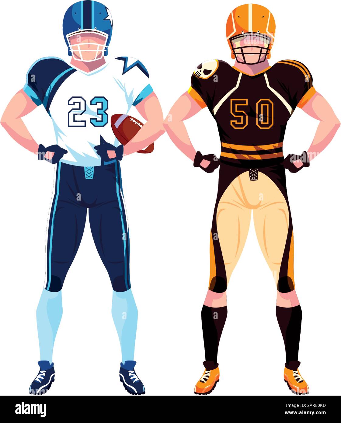 men players american football on white background vector illustration ...