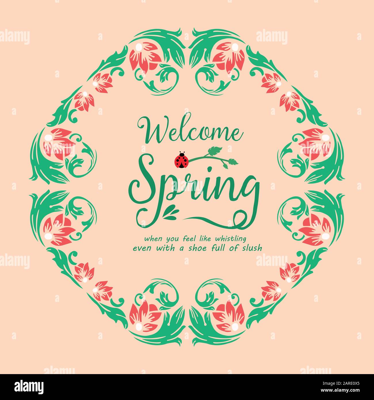 Unique shape Pattern of leaf and floral frame, for welcome spring ...