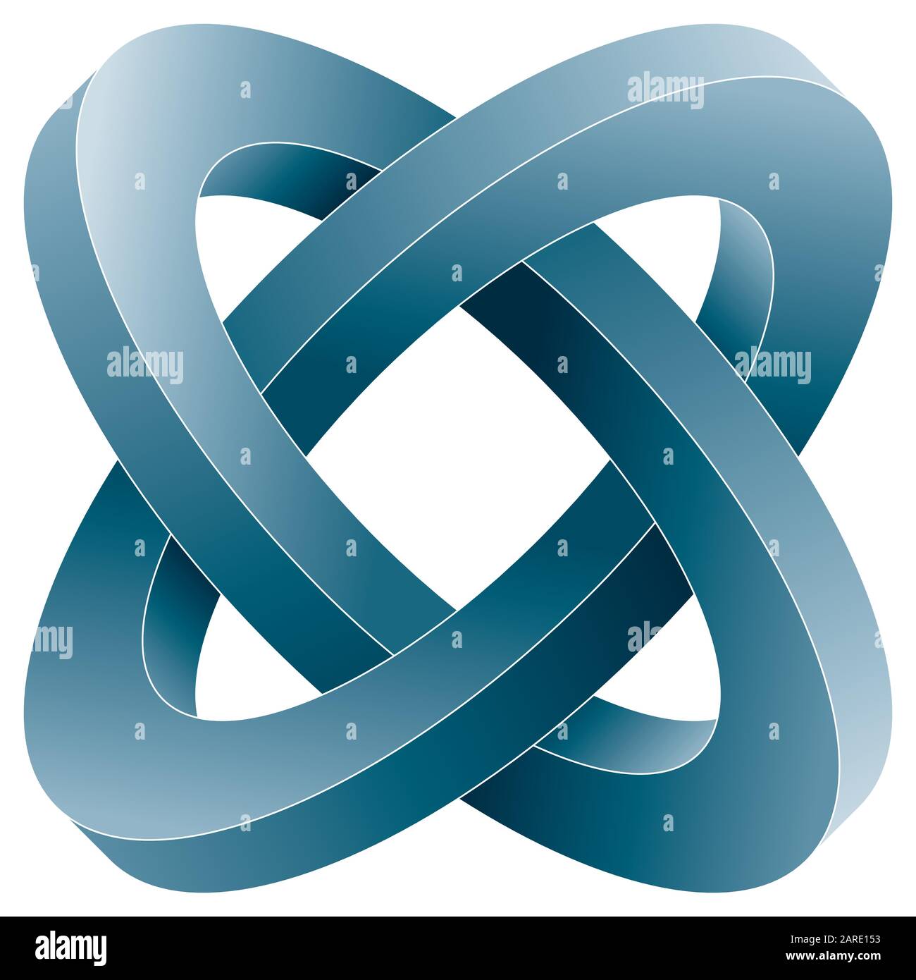 Impossible two circles icon. Vector optical illusion shape on white ...