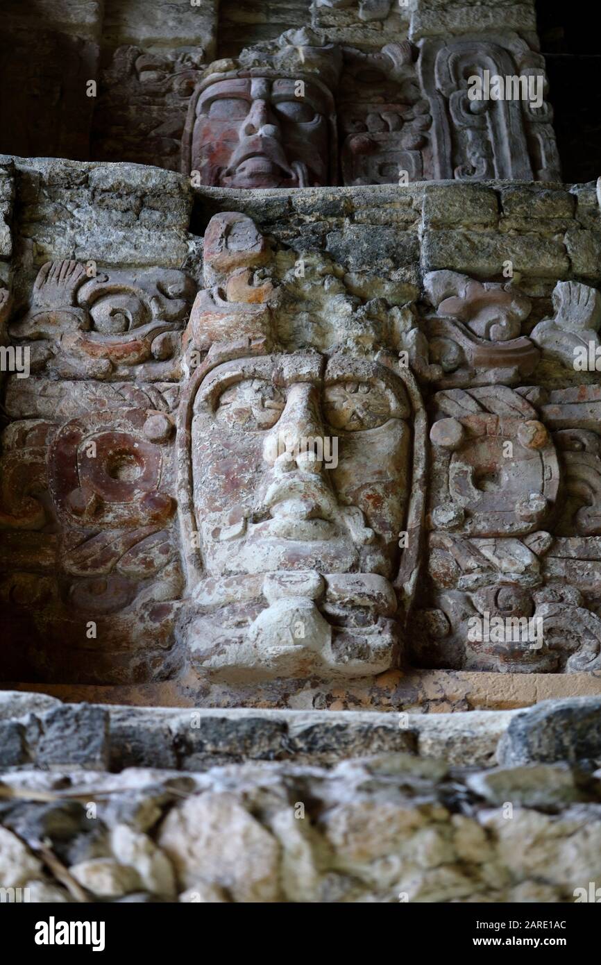 The imposing two meter (6 foot) high masks of the Temple of the Masks ...