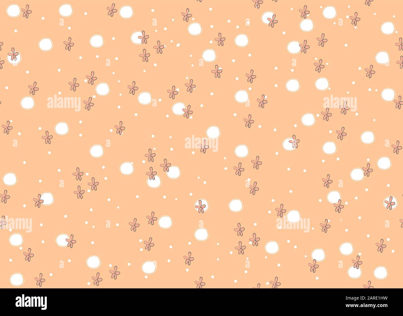 eamless dotted pattern with grouped dots and flowers. Pastel Orange ...