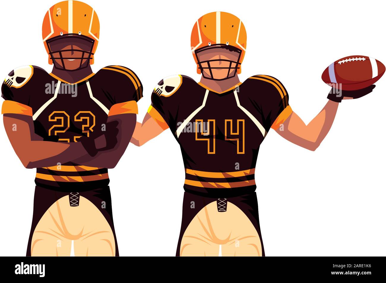 team of players american football , sportsmen with uniform vector ...