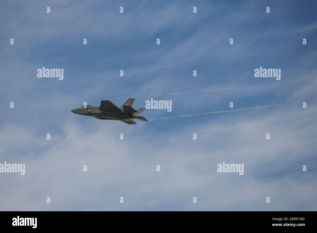 A U.S. Air Force F-35A Lightning II performs a flyover during the 2020 ...