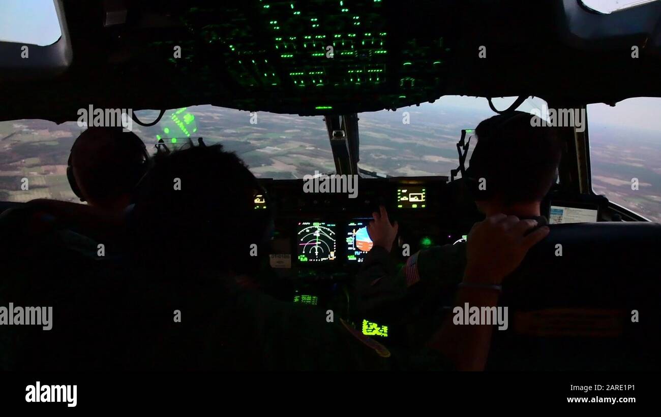 A C-17 Globemaster III aircrew assigned to the 3rd Airlift Squadron ...