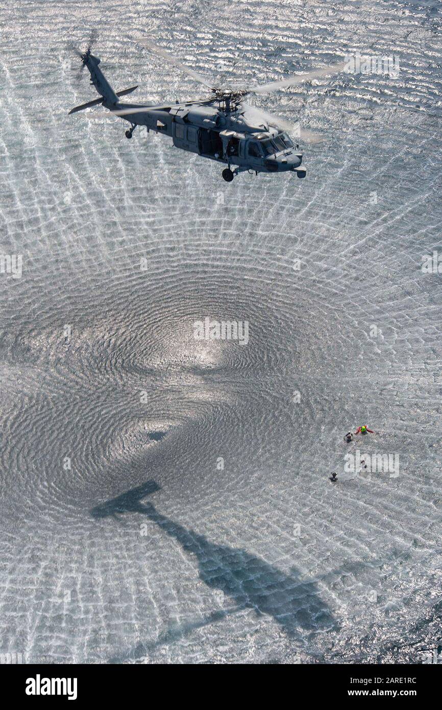 200126-N-MQ631-0600 ARABIAN SEA (Jan. 26, 2020) An MH-60S Sea Hawk ...