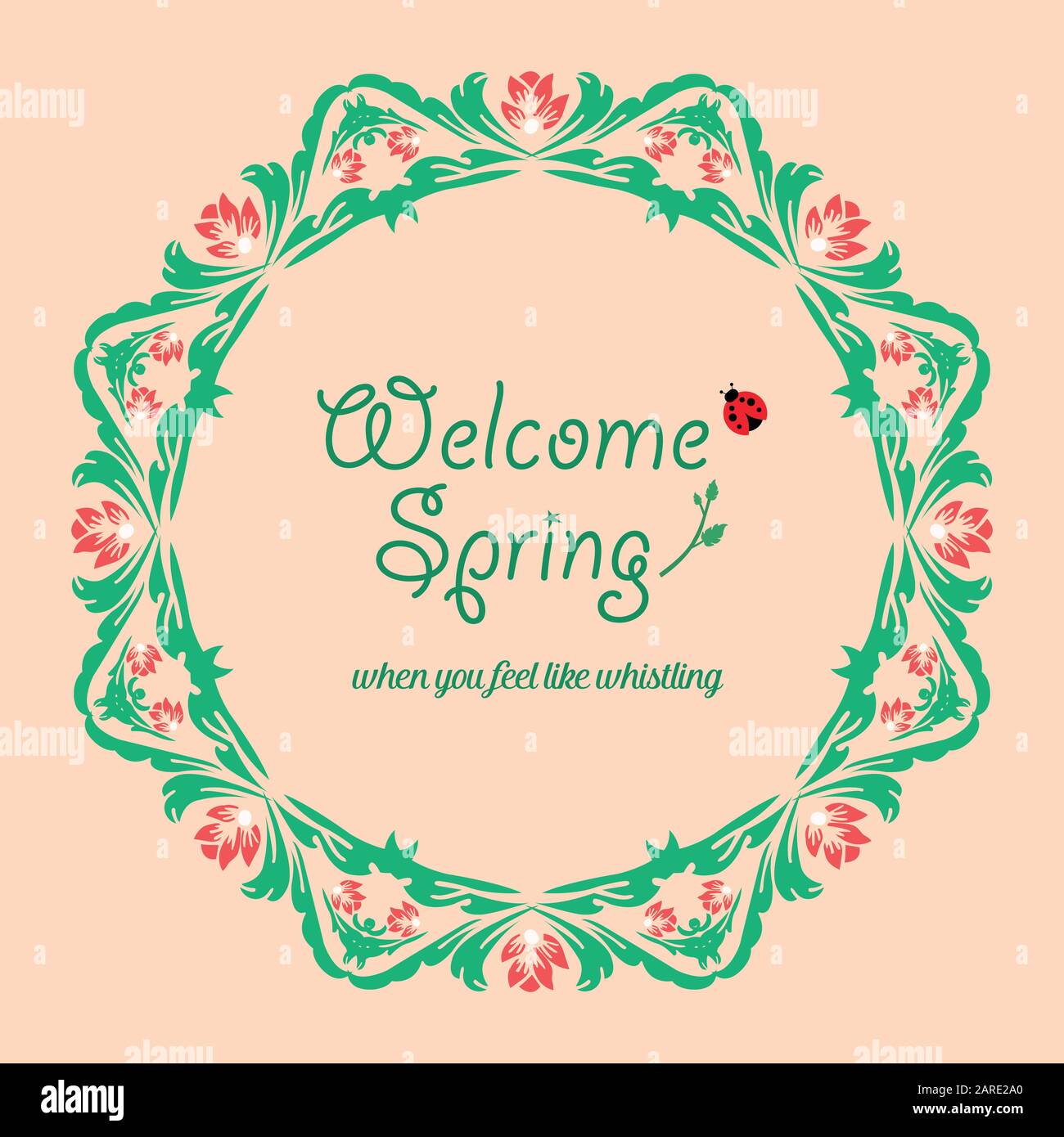 Beautiful Shape frame, with cute leaf and flower design, for welcome ...