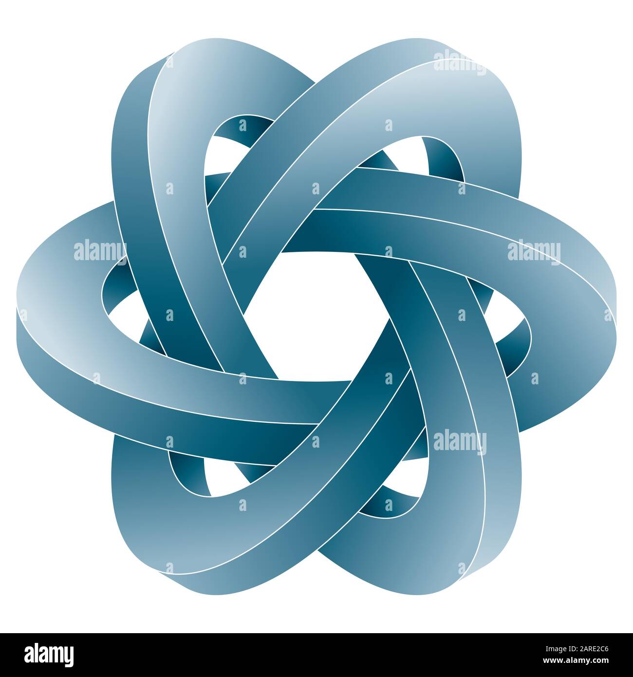 Impossible three circles icon. Vector optical illusion shape on white ...