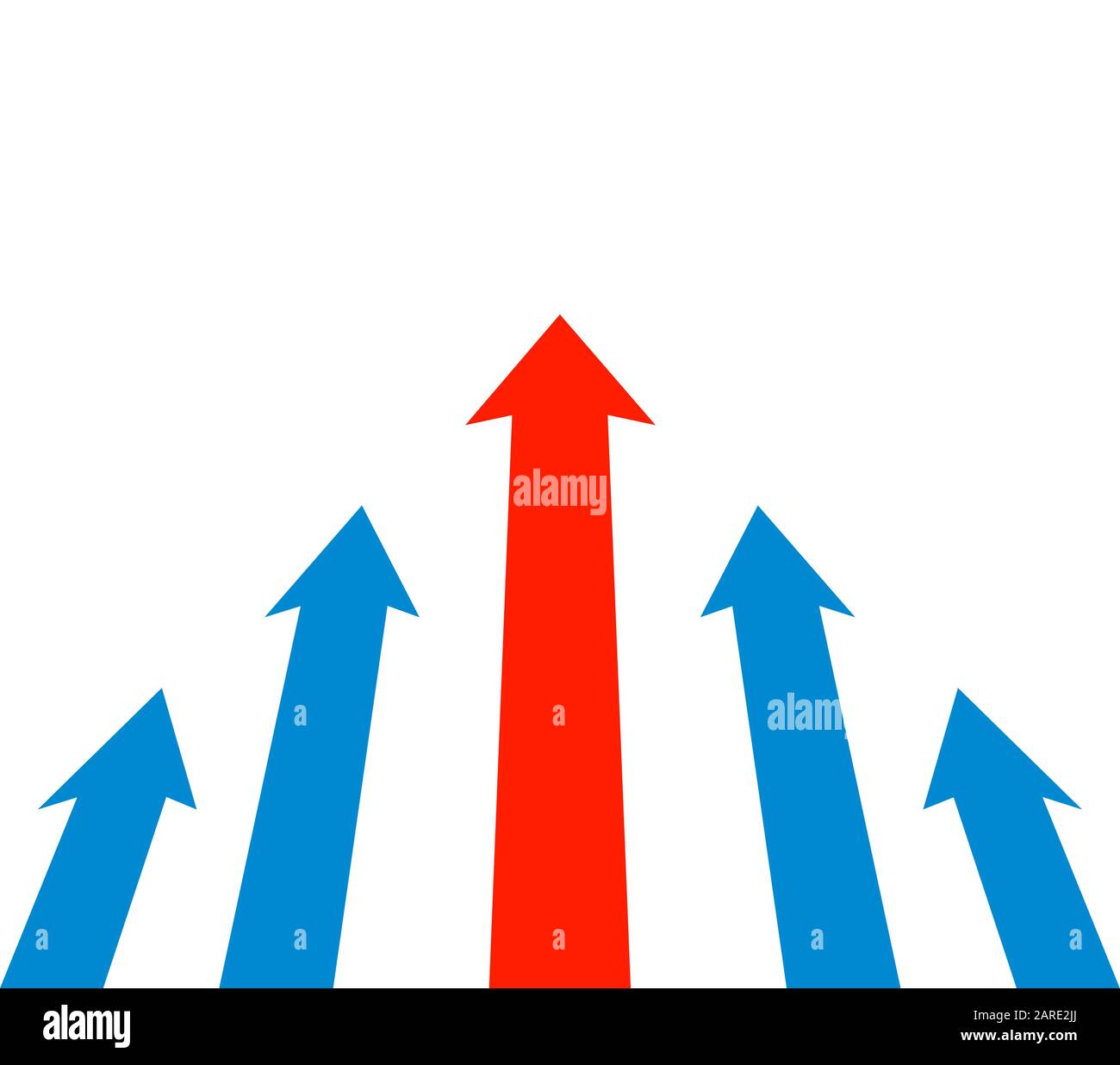 Red and blue arrows rise up. Rating raising business promoting, symbol ...