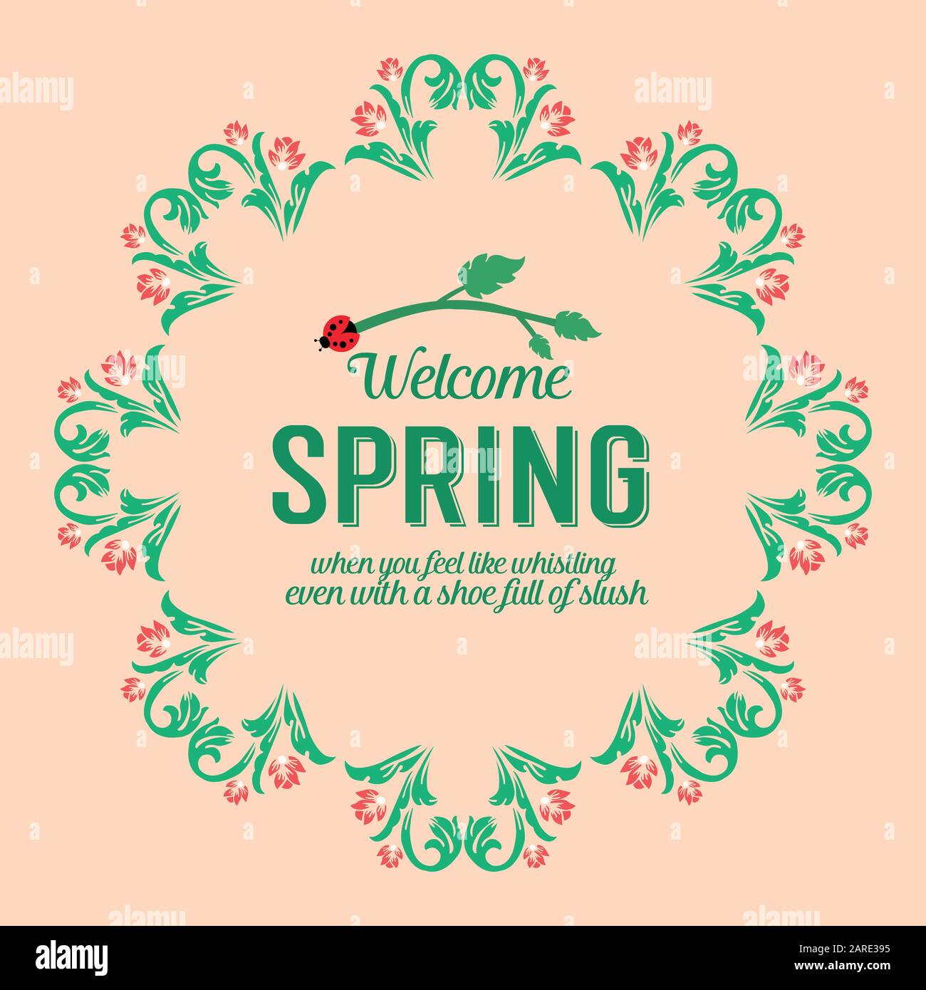 Invitation card wallpapers design for welcome spring, with seamless ...