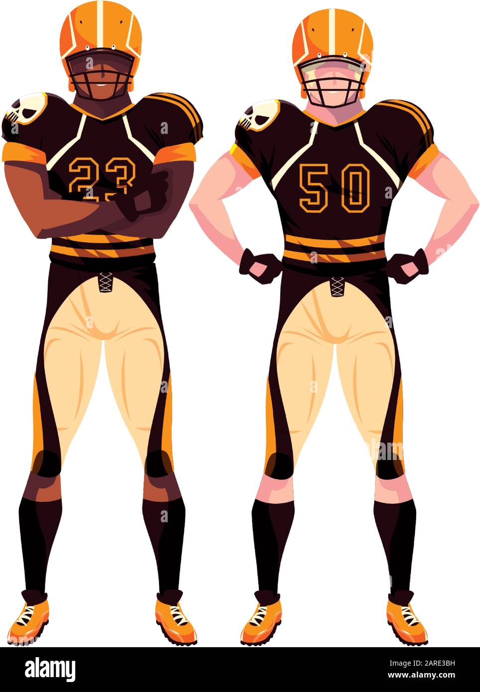 team of players american football , sportsmen with uniform vector ...