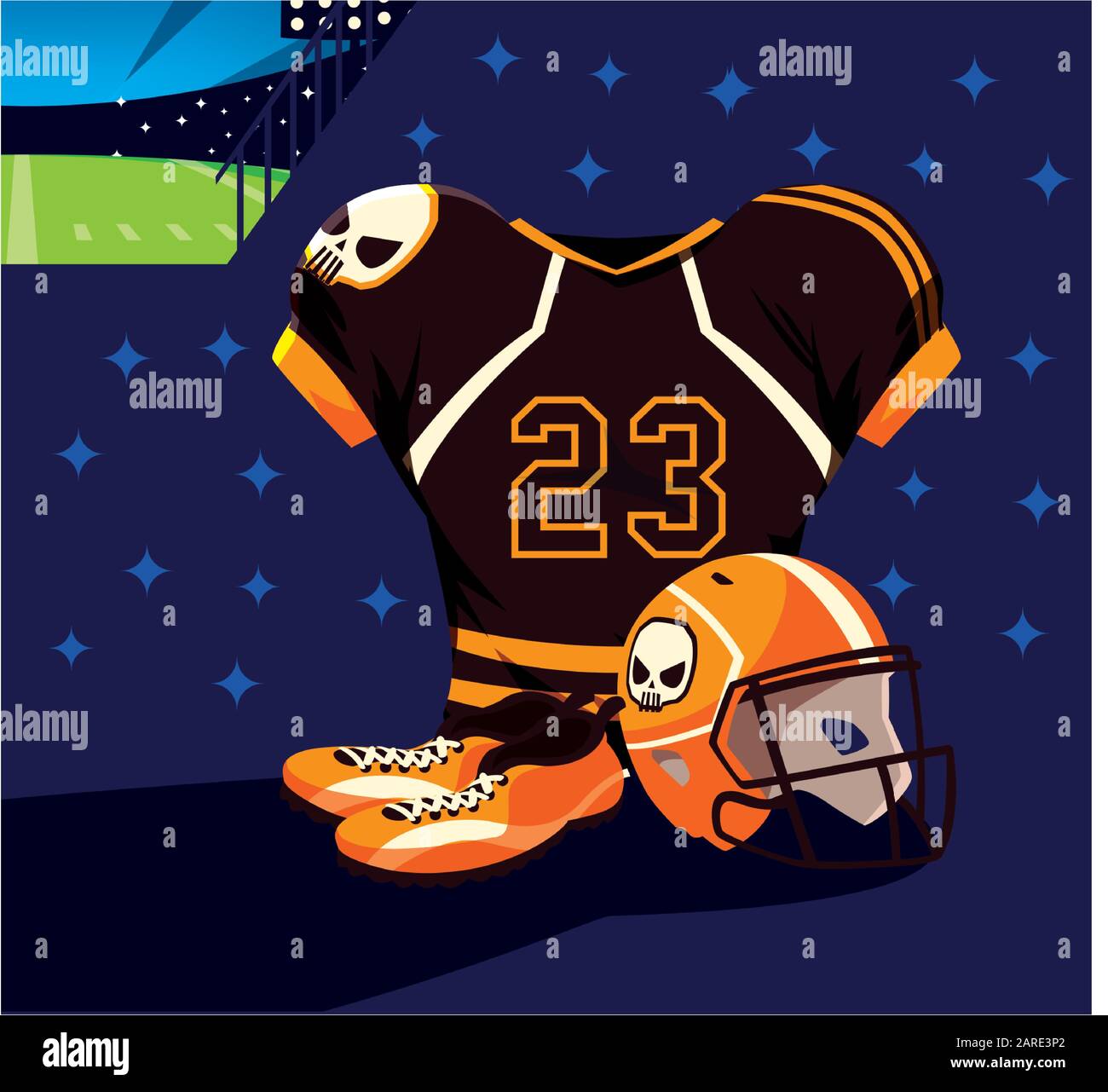 american football player outfit sportsuit vector illustration design ...