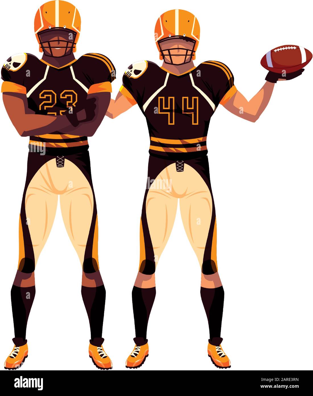 team of players american football , sportsmen with uniform vector ...