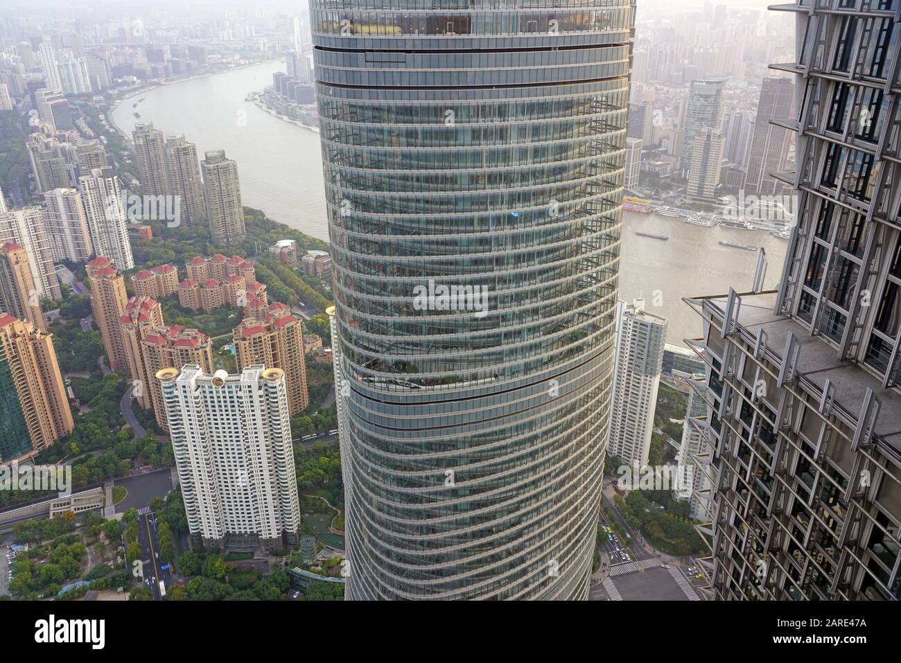 SHANGHAI, CHINA -30 OCT 2019- A view of the modern Shanghai Tower, a ...