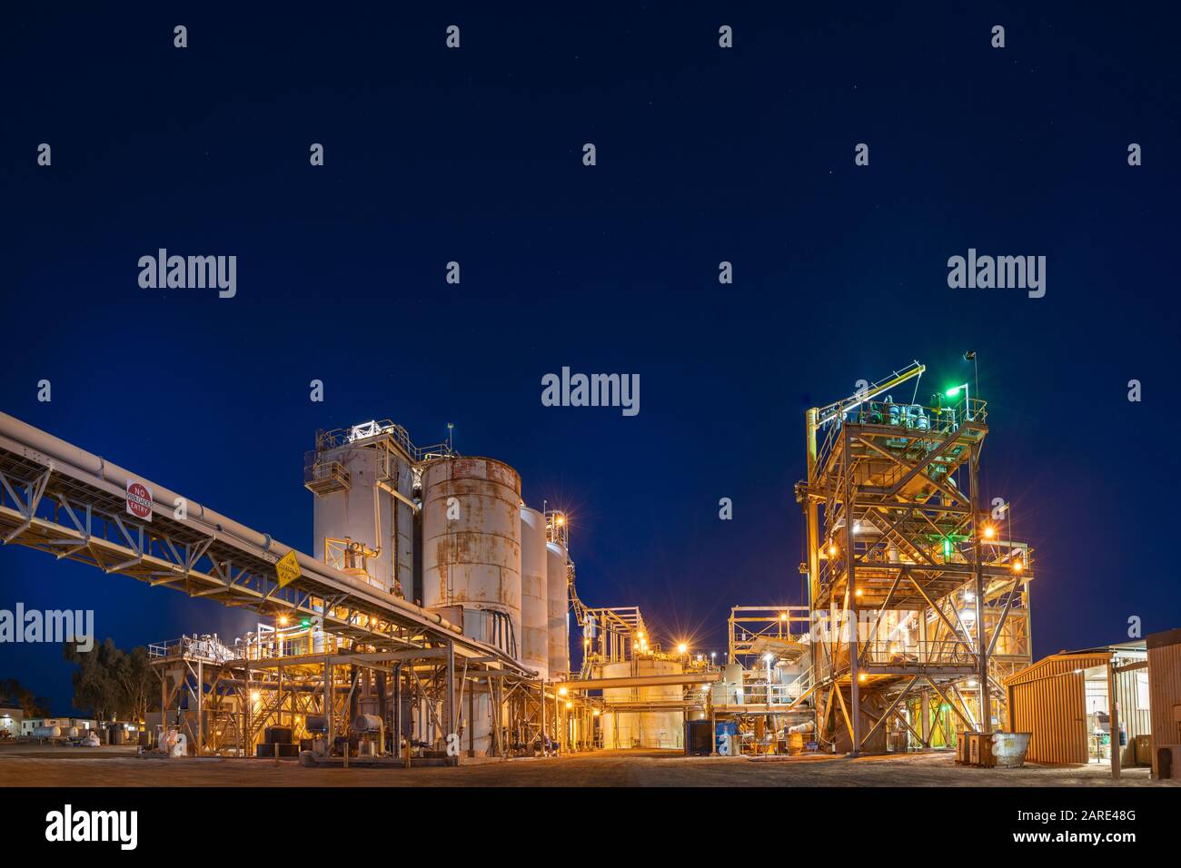 Gold processing plant at night, Western Australia Stock Photo - Alamy