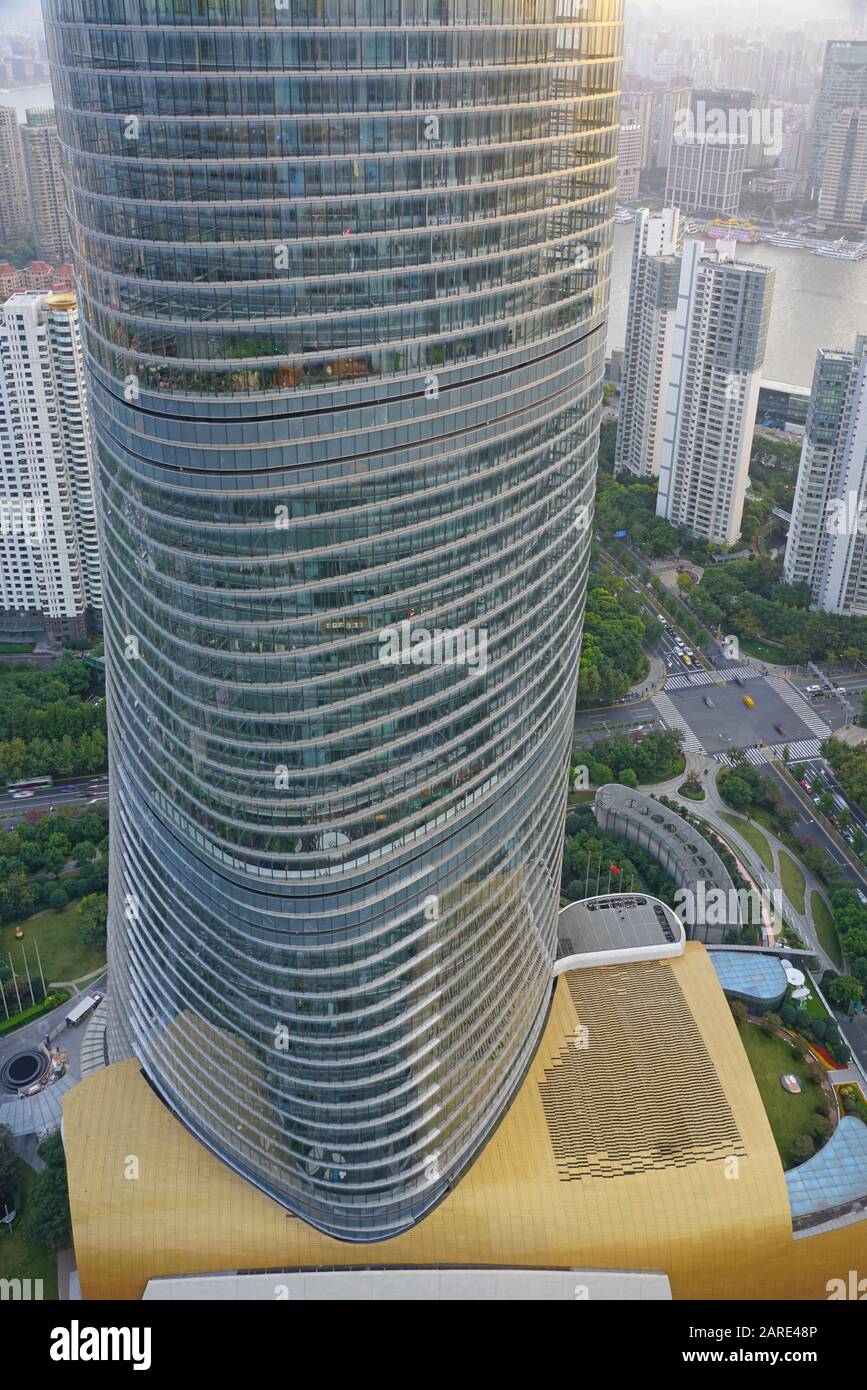 SHANGHAI, CHINA -30 OCT 2019- A view of the modern Shanghai Tower, a ...
