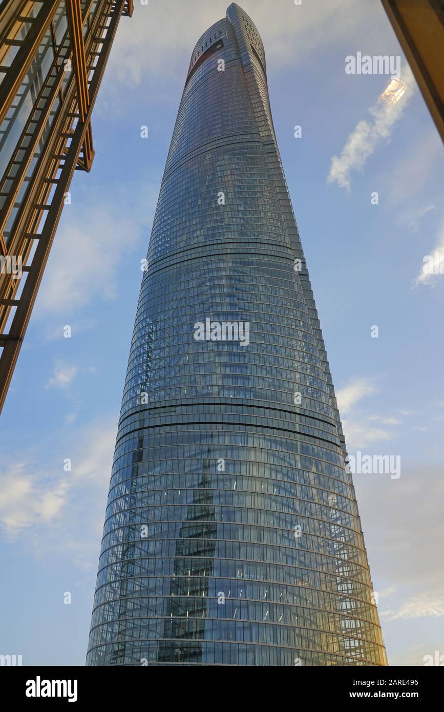 SHANGHAI, CHINA -30 OCT 2019- A view of the modern Shanghai Tower, a ...