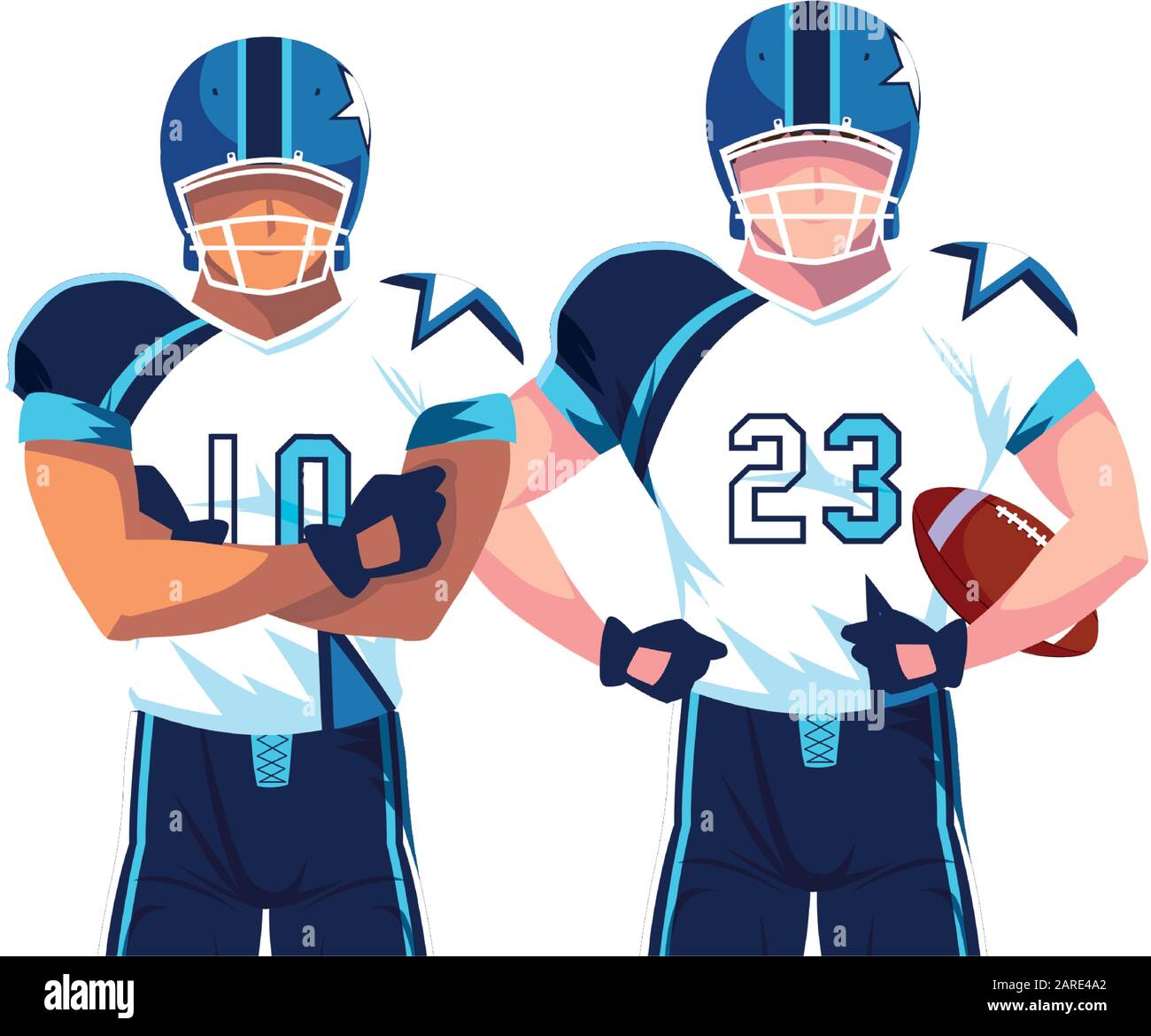 team of players american football , sportsmen with uniform vector ...
