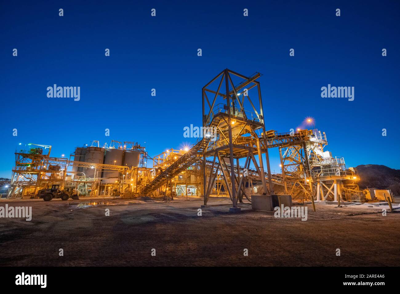 Gold processing plant at night, Western Australia Stock Photo - Alamy