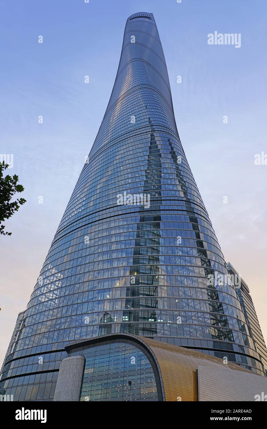 SHANGHAI, CHINA -30 OCT 2019- A view of the modern Shanghai Tower, a ...