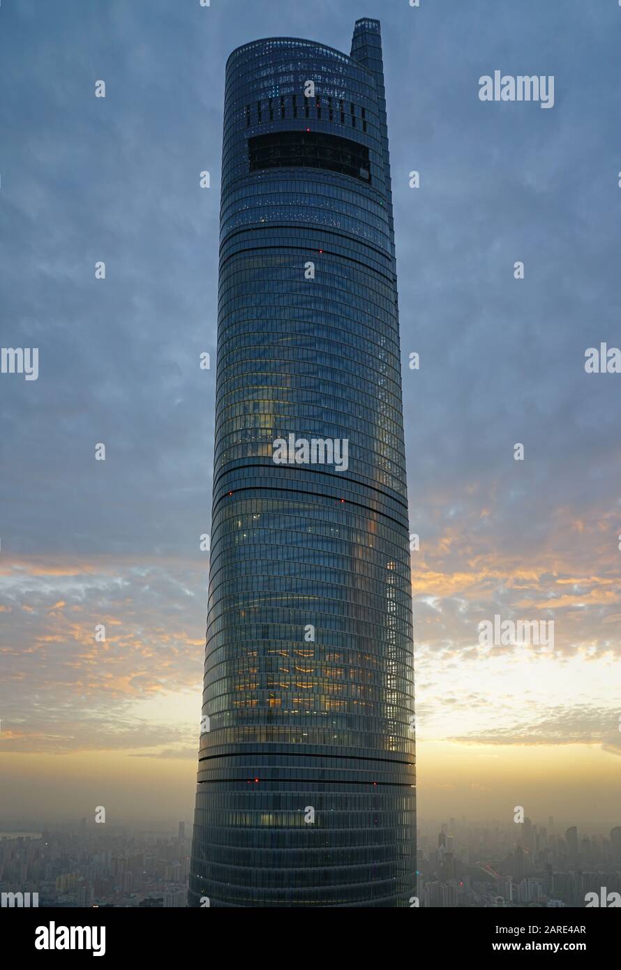 SHANGHAI, CHINA -30 OCT 2019- A view of the modern Shanghai Tower, a ...