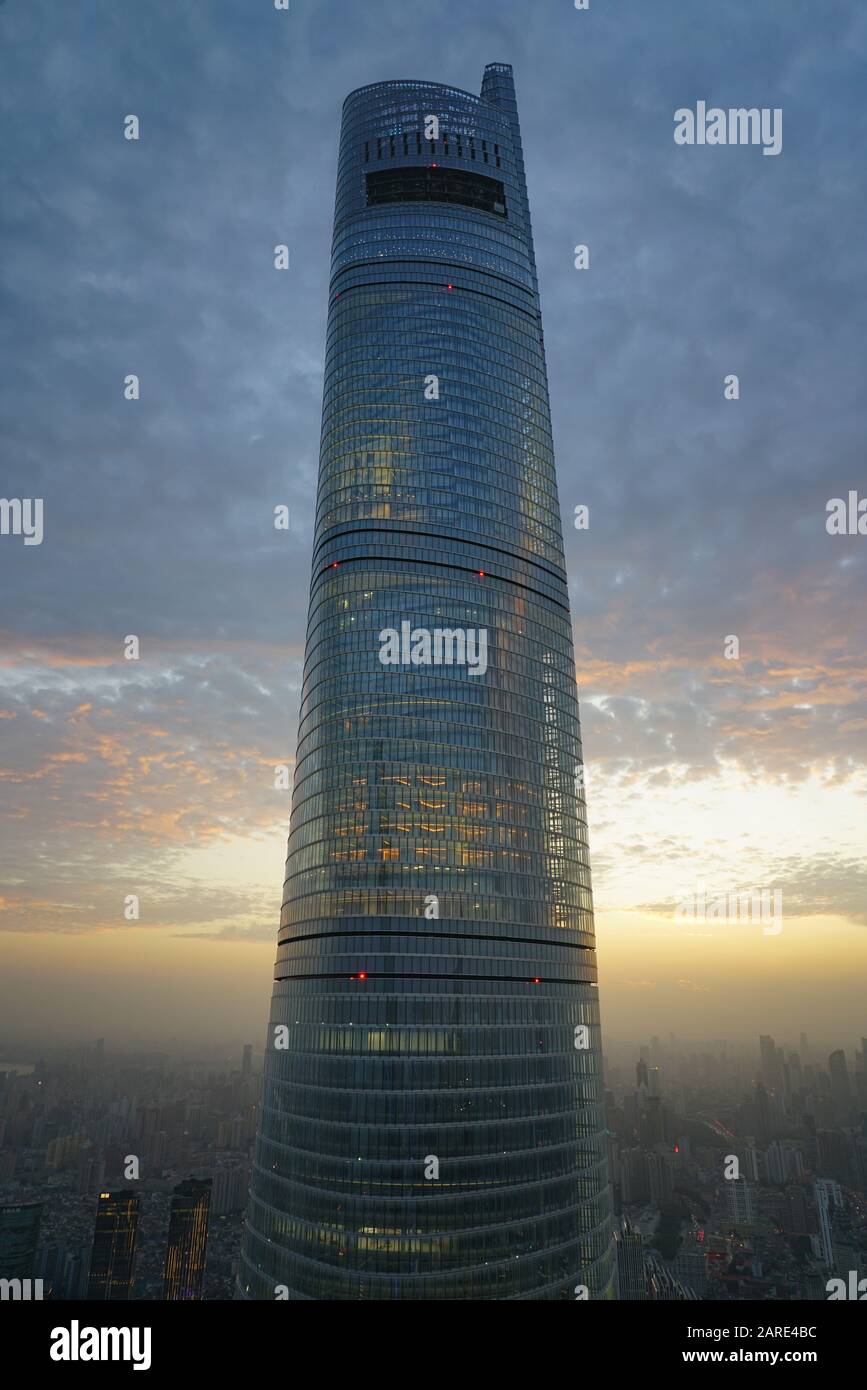 SHANGHAI, CHINA -30 OCT 2019- A view of the modern Shanghai Tower, a ...
