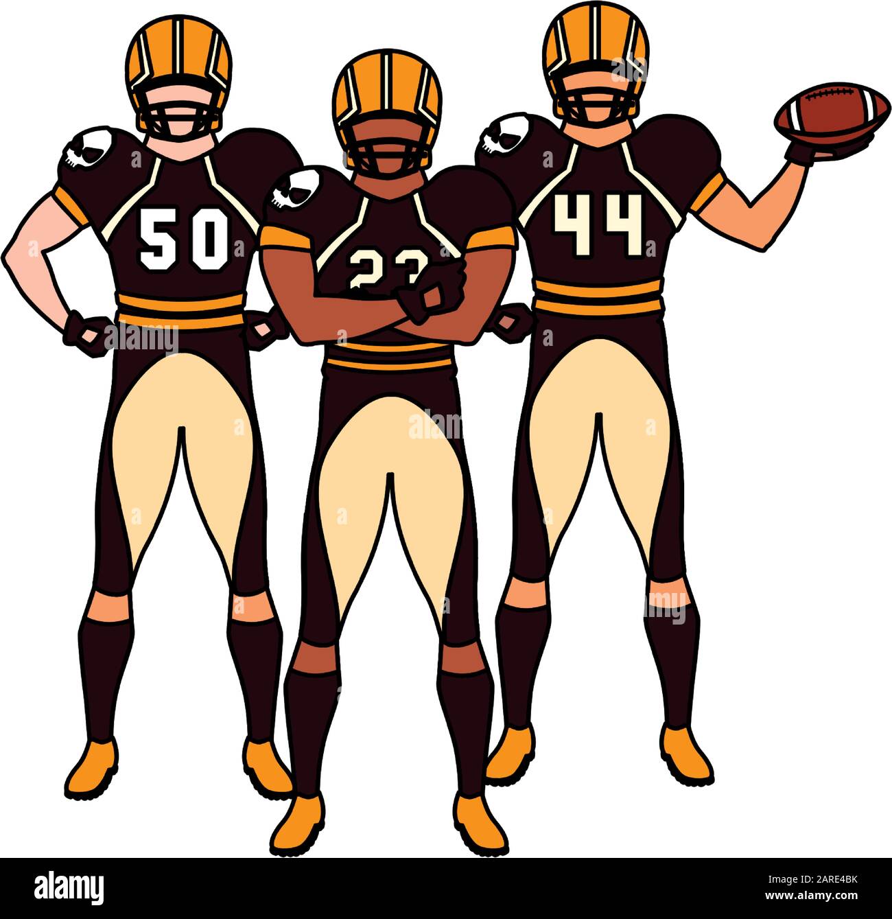 team of players american football , sportsmen with uniform vector ...