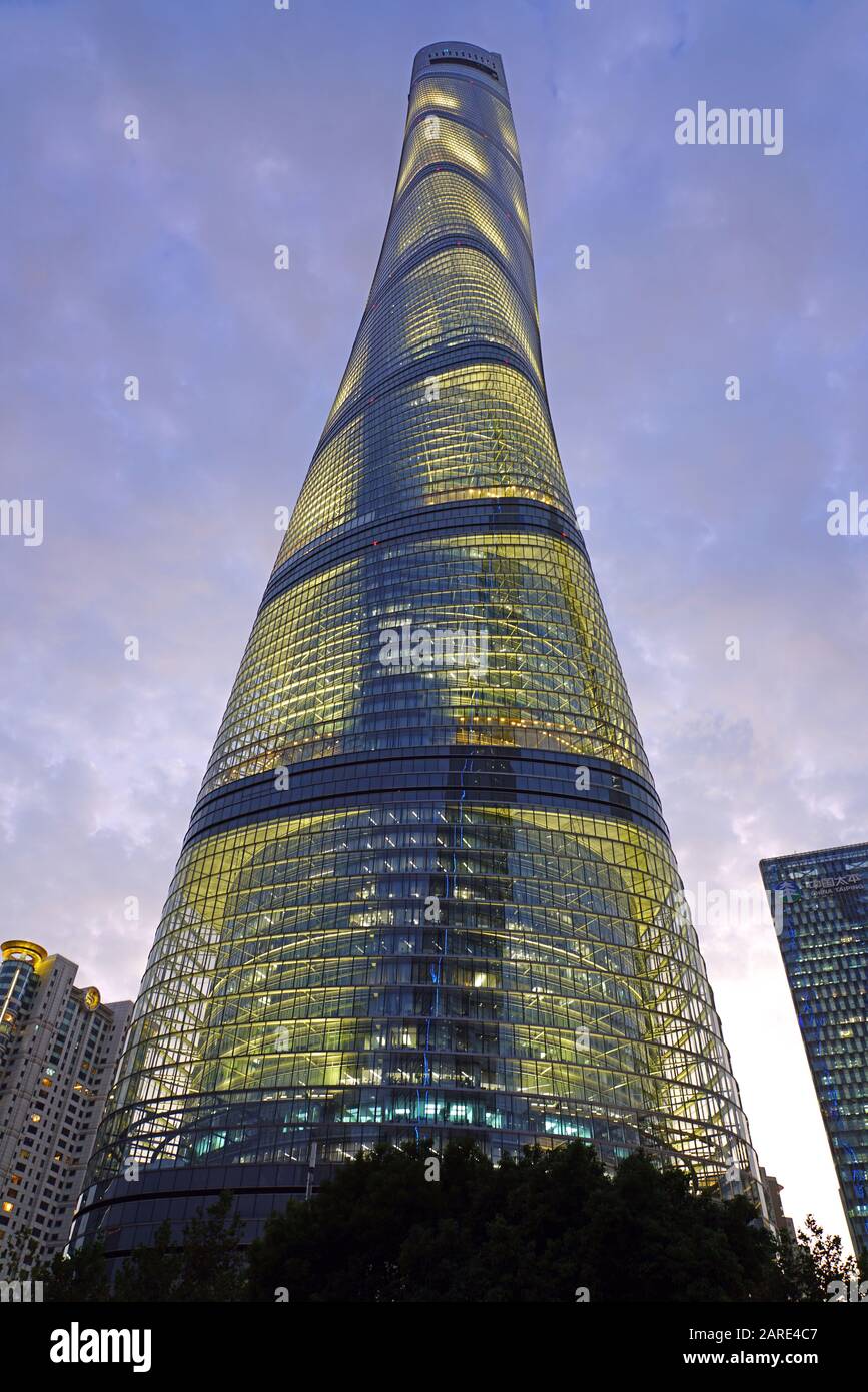 SHANGHAI, CHINA -30 OCT 2019- A view of the modern Shanghai Tower, a ...