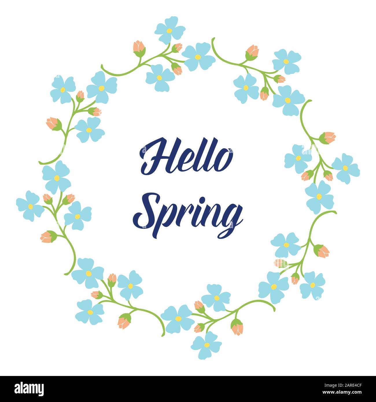 Elegant white background, with ornate leaf and flower frame, for hello ...