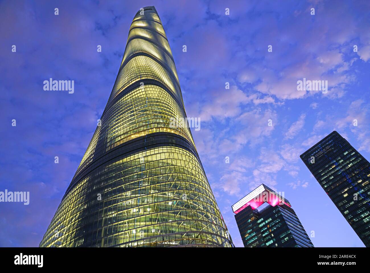 SHANGHAI, CHINA -30 OCT 2019- A view of the modern Shanghai Tower, a ...