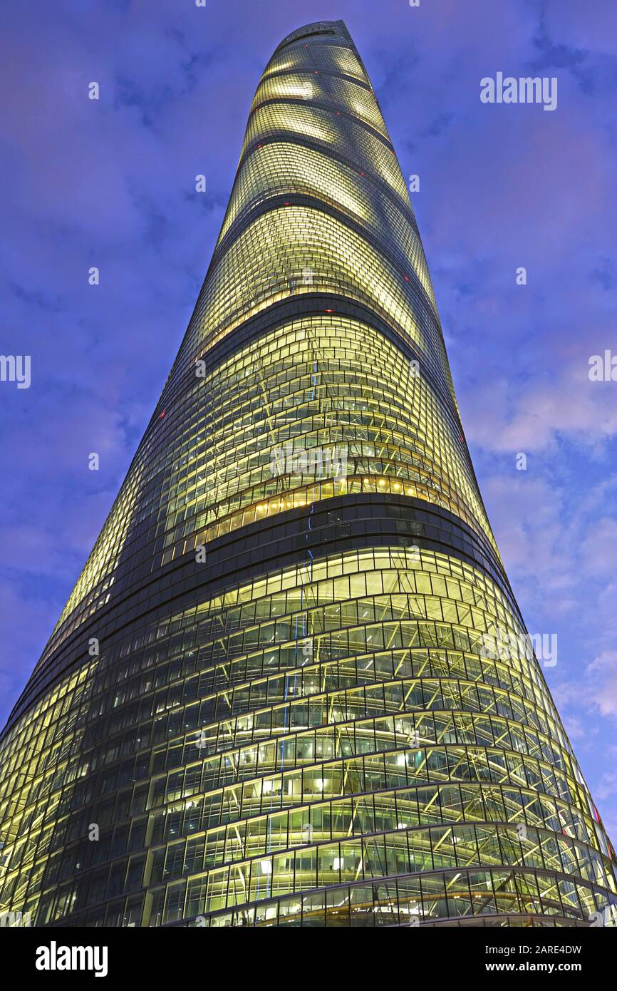 SHANGHAI, CHINA -30 OCT 2019- A view of the modern Shanghai Tower, a ...