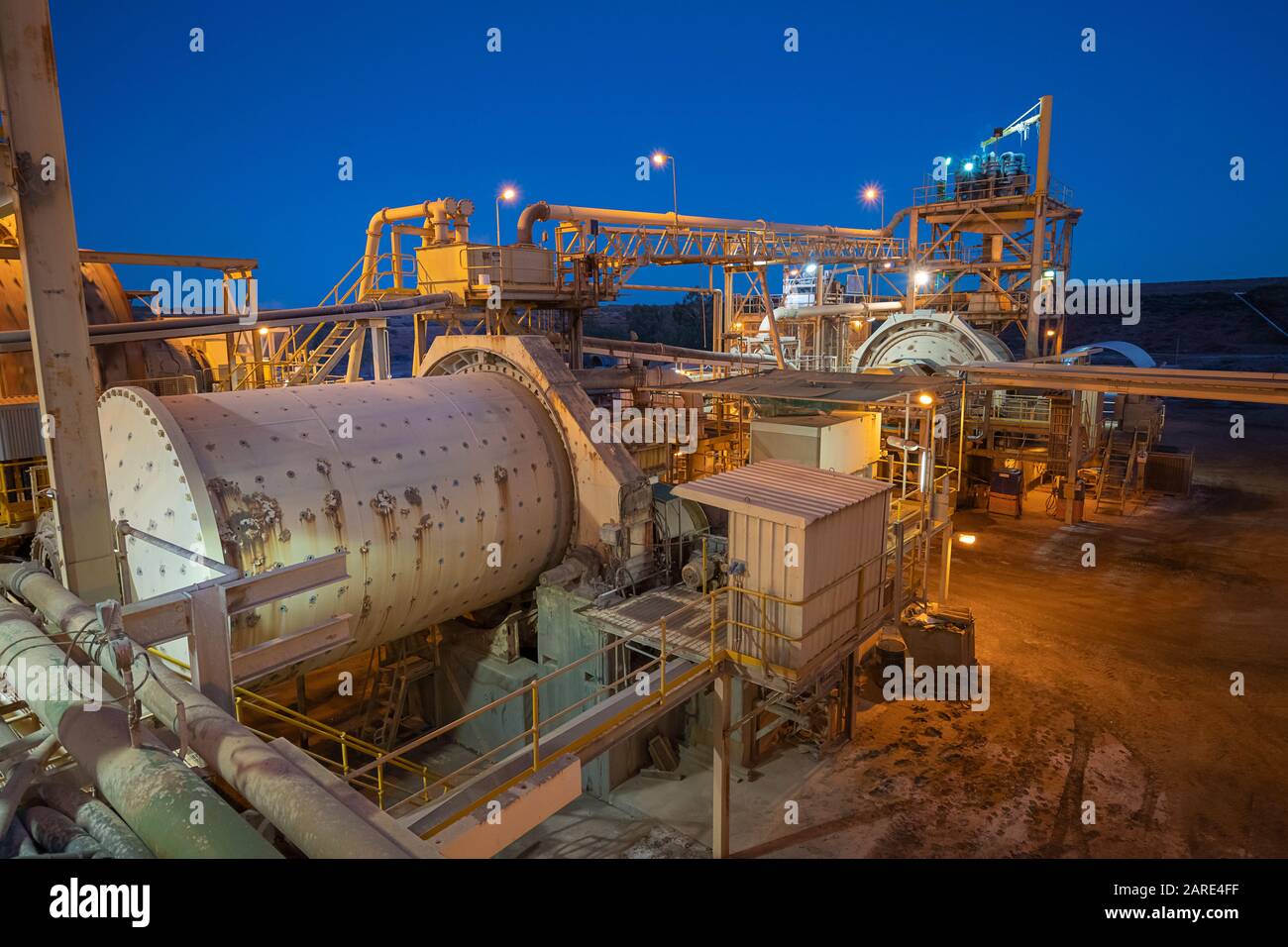 Gold processing plant at night, Western Australia Stock Photo - Alamy