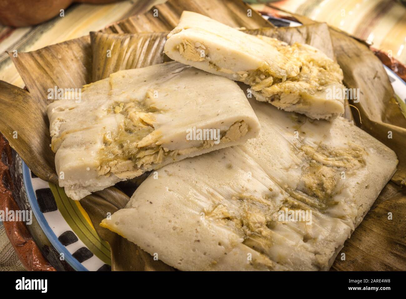 Tamales Oaxaqueños, Mexican dish made with corn dough, chicken or pork ...