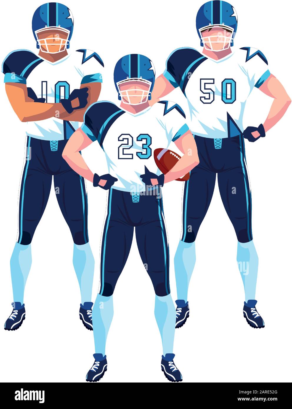 team of players american football , sportsmen with uniform vector ...