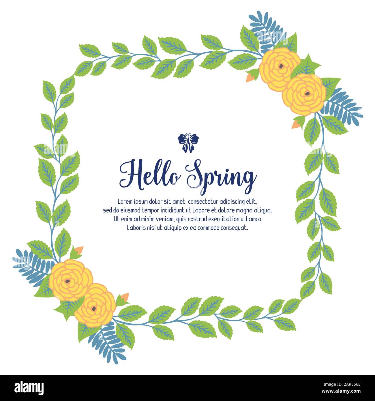 Template design for hello spring invitation card, with elegant style ...