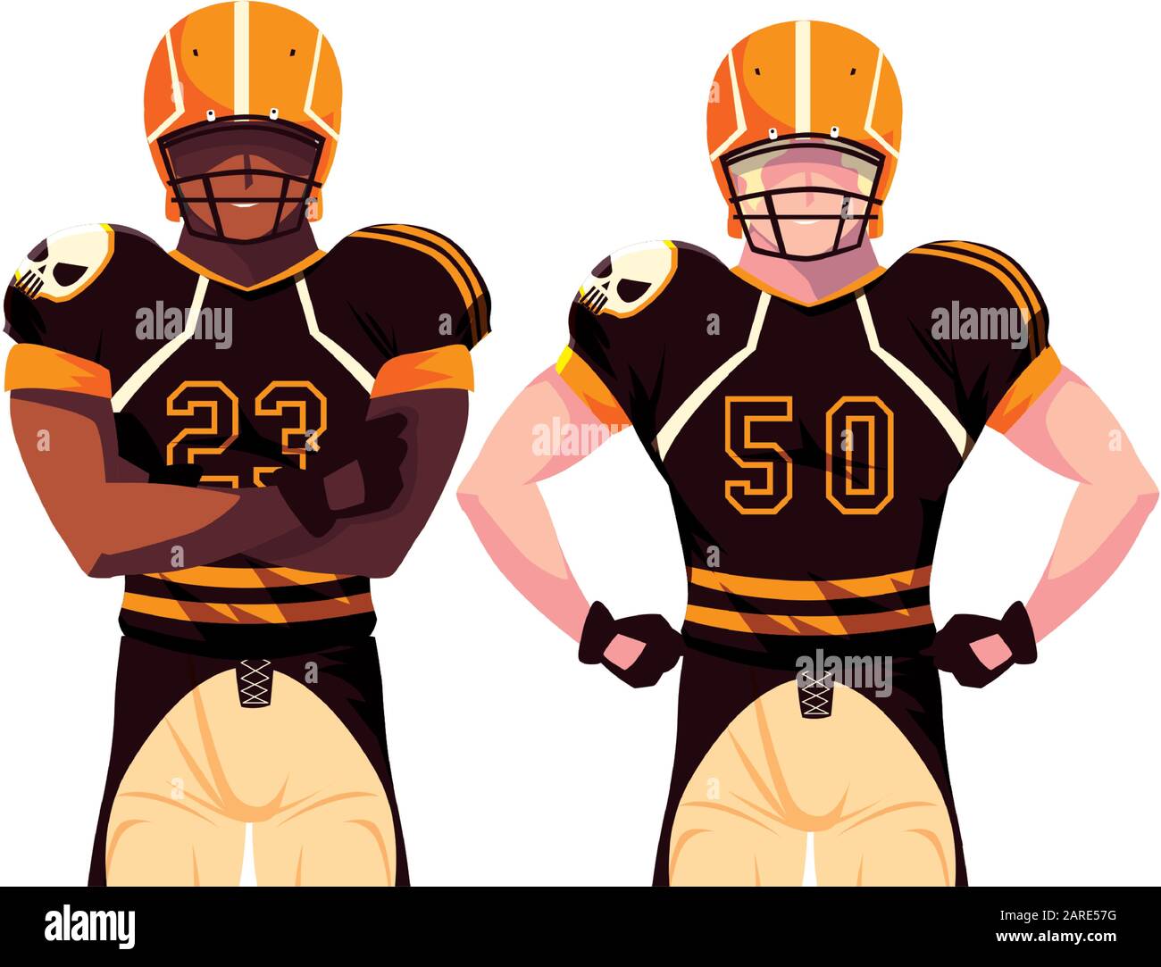 team of players american football , sportsmen with uniform vector ...