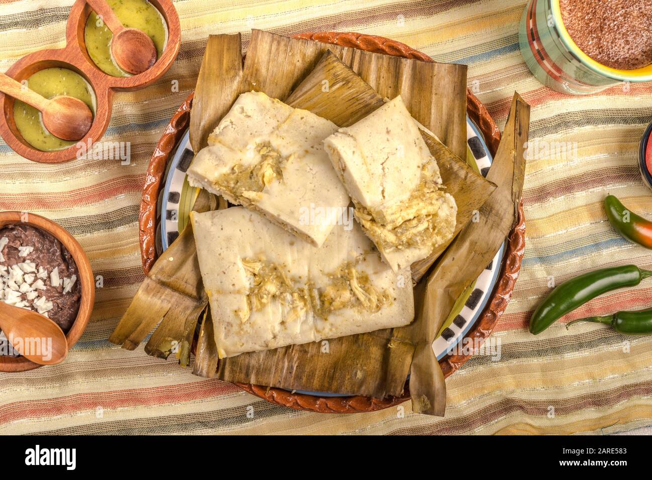 Tamales Oaxaqueños, Mexican dish made with corn dough, chicken or pork ...