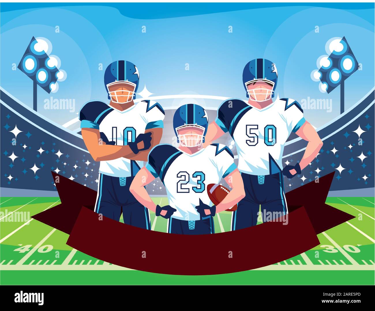 team of players american football , sportsmen with uniform vector ...