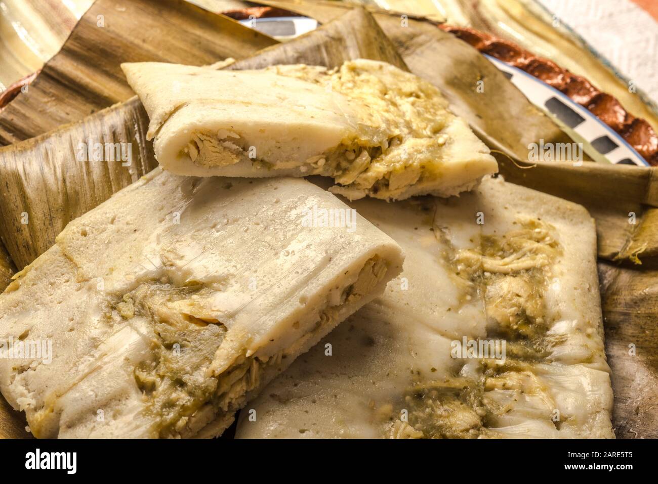 Tamales Oaxaqueños, Mexican dish made with corn dough, chicken or pork ...