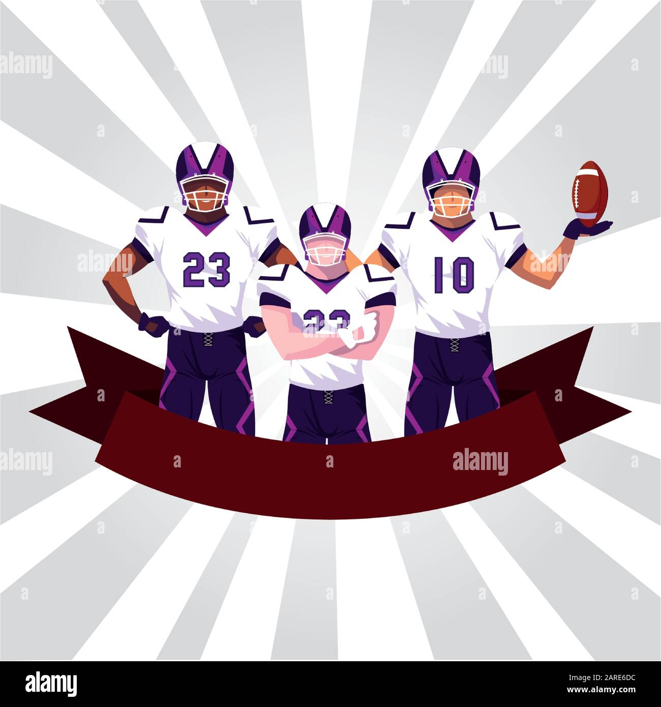 team of players american football , sportsmen with uniform vector ...