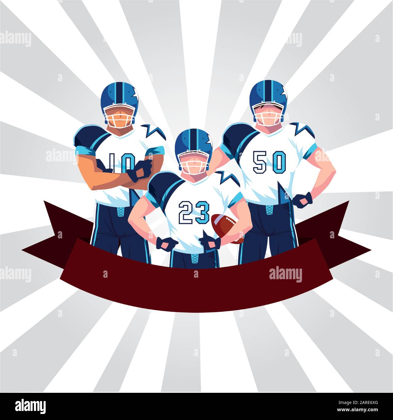 team of players american football , sportsmen with uniform vector ...