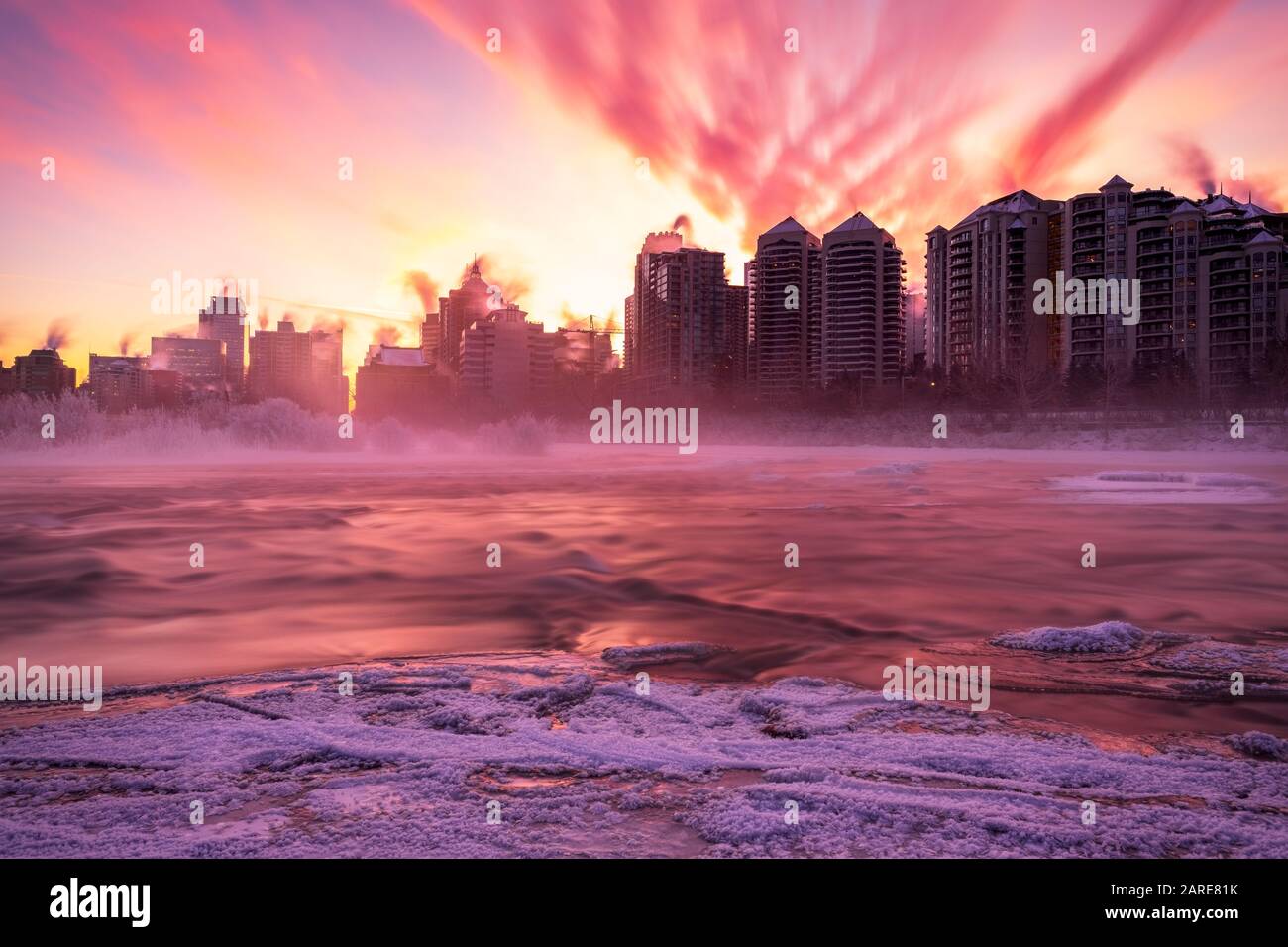 Winter scene of the City of Calgary Alberta, Canada Stock Photo - Alamy