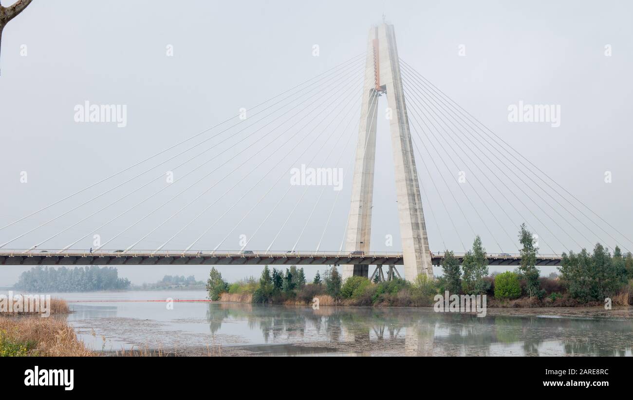 Cable stayed bridge reflection hi-res stock photography and images - Alamy