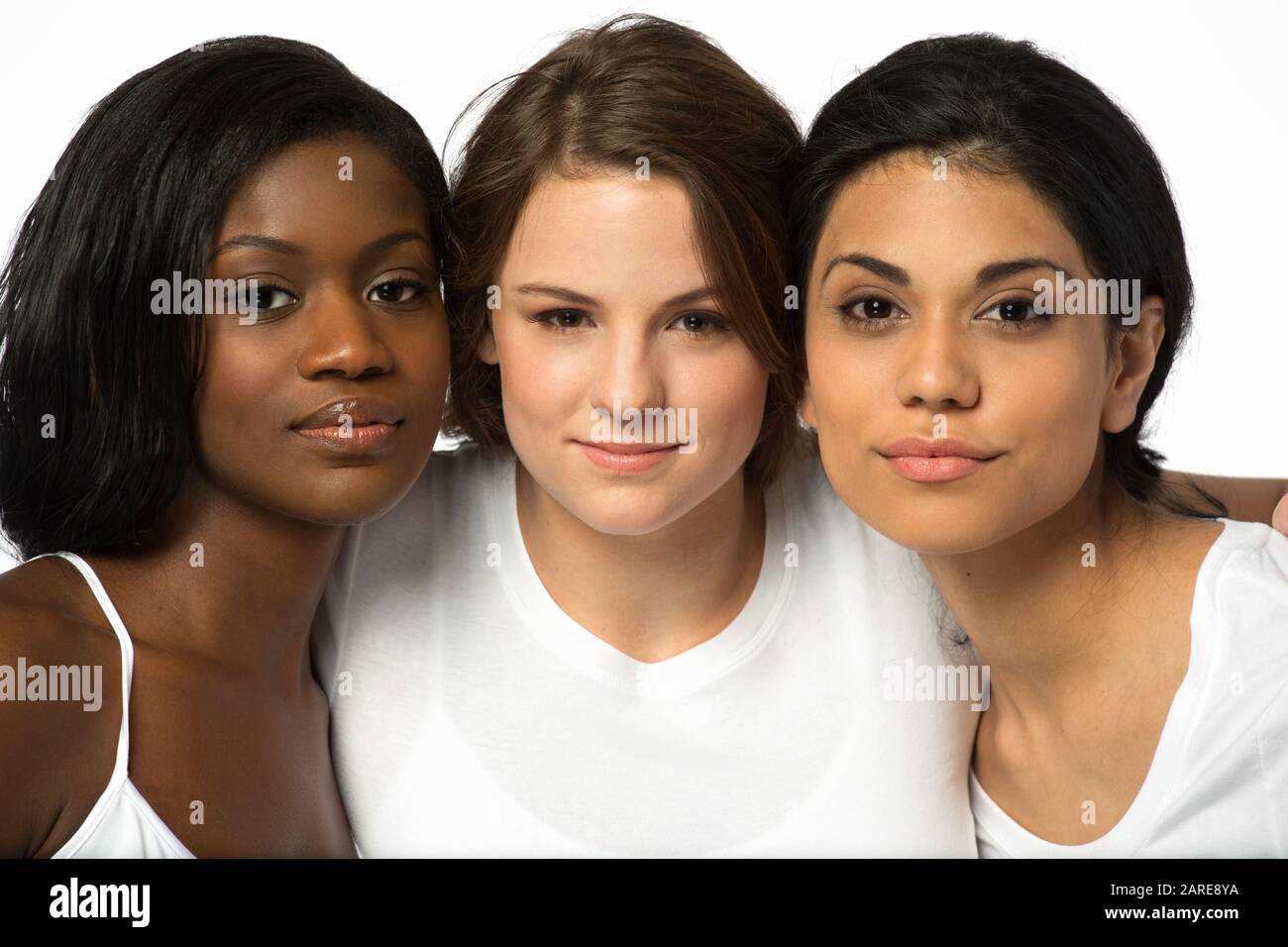 Happy and smiling multicultural woman isolated on white Stock Photo - Alamy