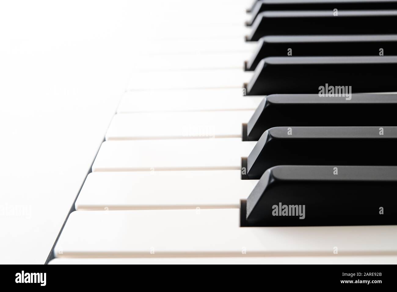 Piano Keyboard close up on white background with copy space Stock Photo ...