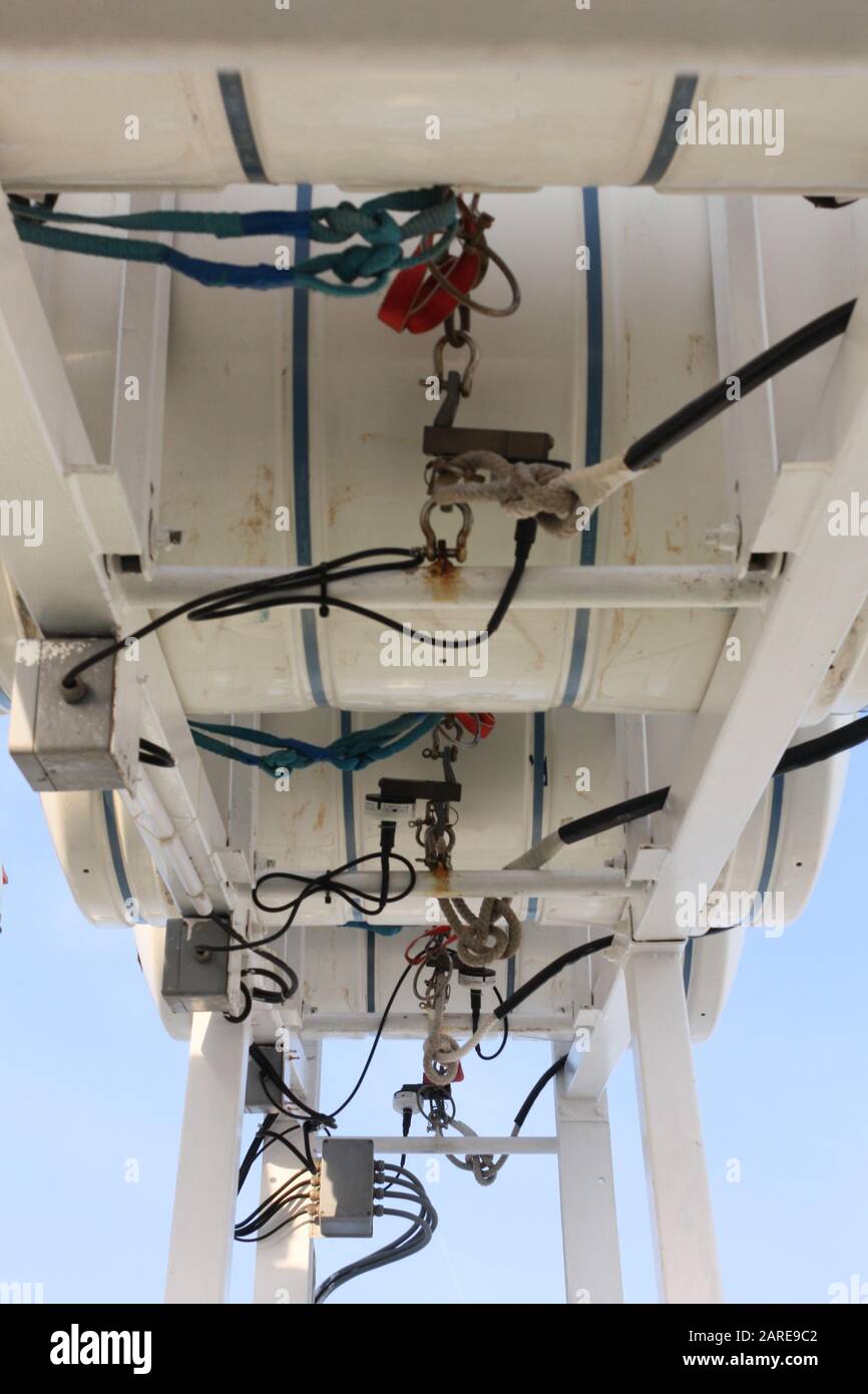 Closeup shot of cable management of a ship Stock Photo - Alamy