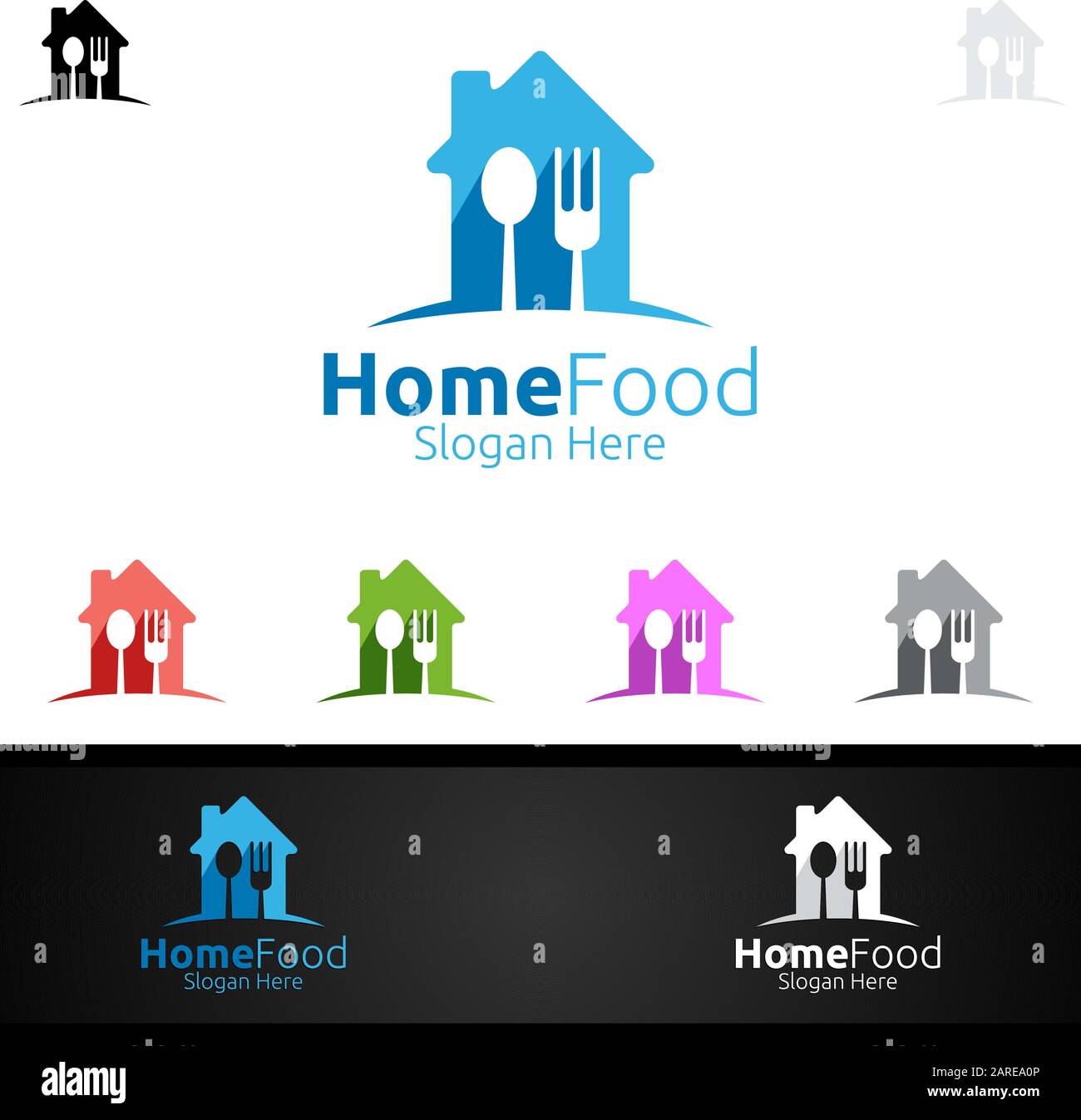 Home Food Logo Template for Restaurant or Cafe Stock Vector Image & Art ...