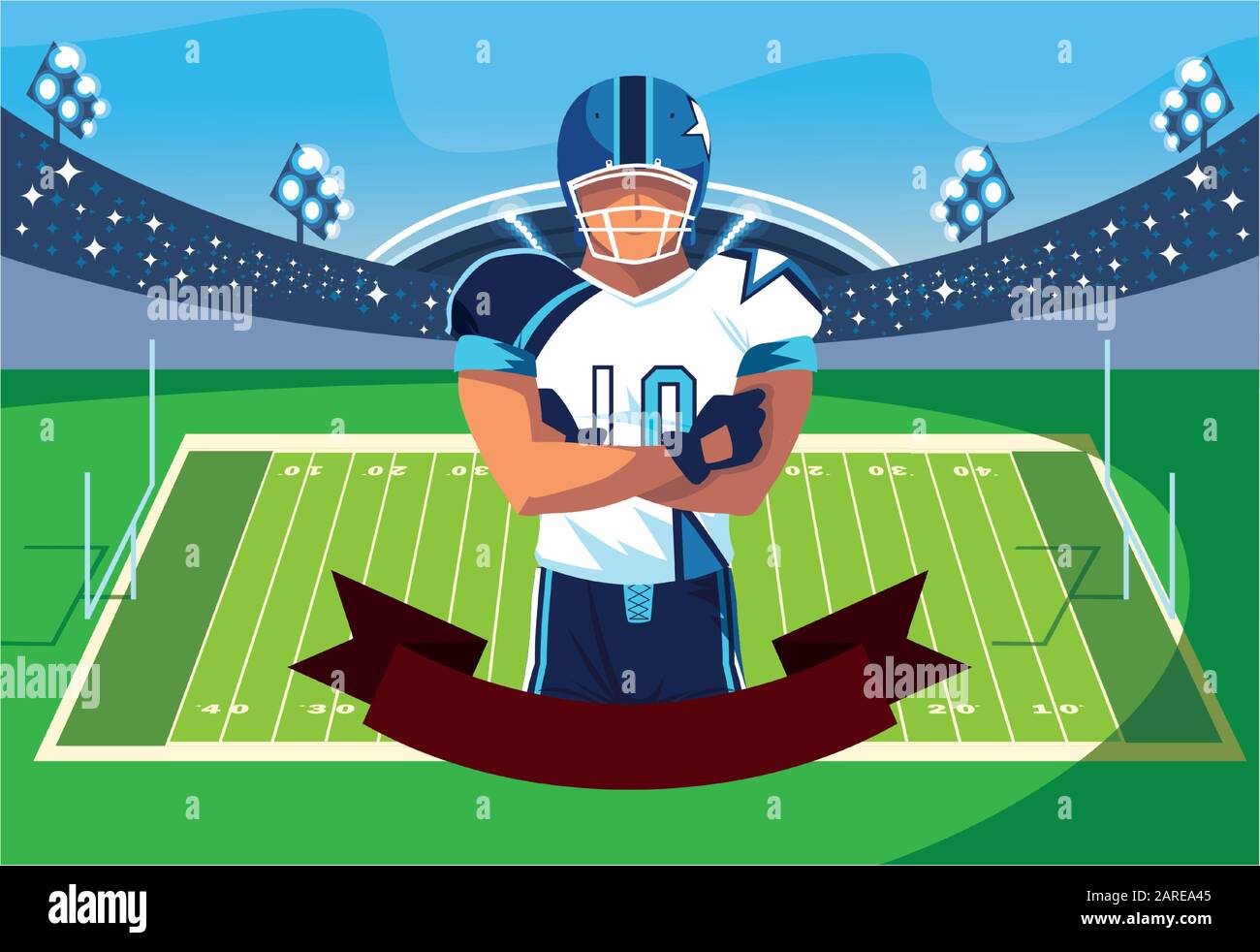 man player american football with ribbon vector illustration design ...