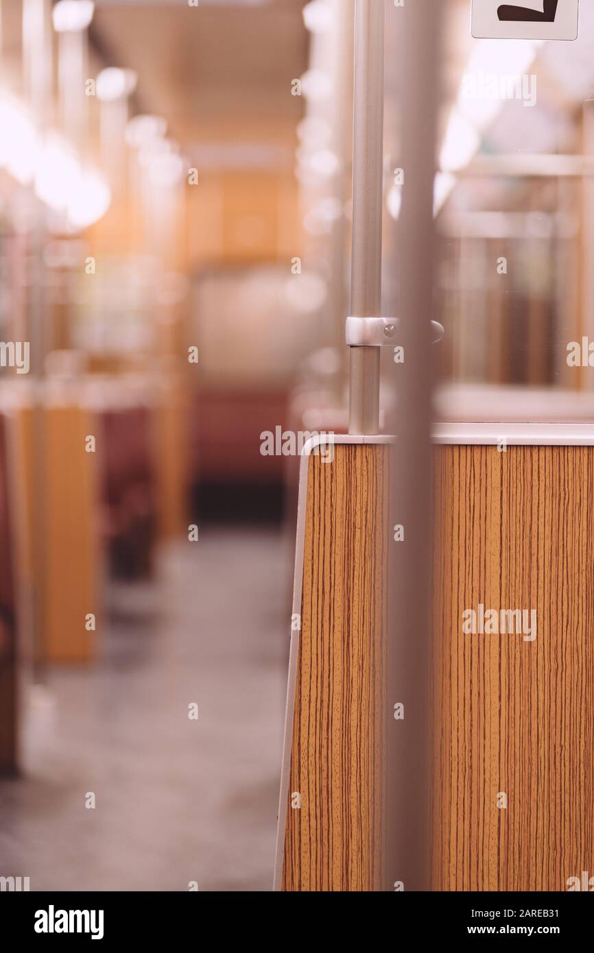 Interior old vintage subway trains in Munich Stock Photo - Alamy
